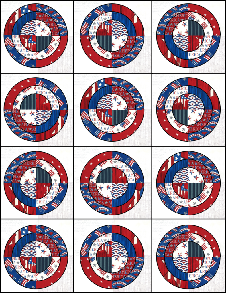 Bullseye Quilt Kit, Patriotic, 42″ x 60″ | Best Little Quilt House in Texas